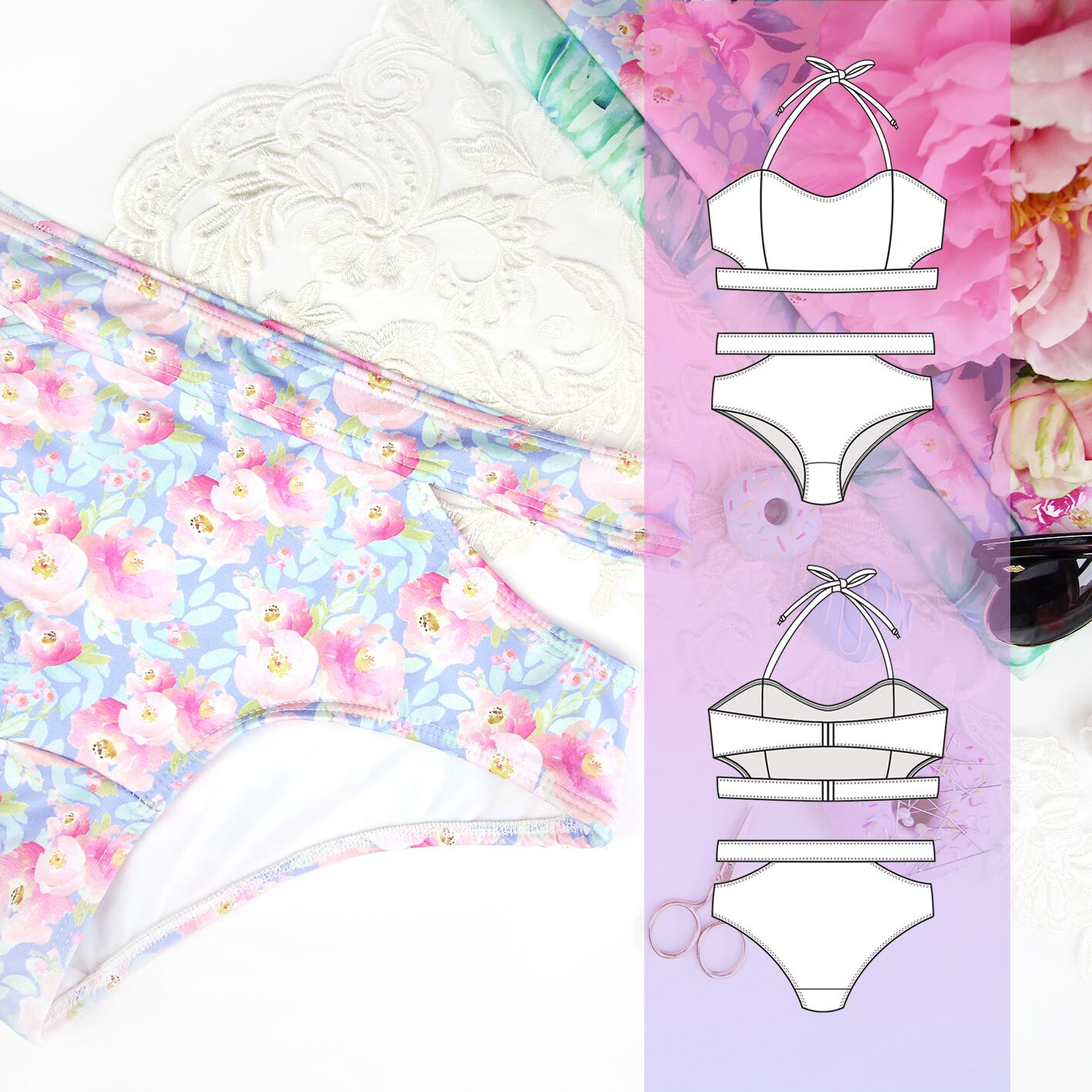 Mimi Bikini Swimwear Sewing pattern PDF Instant Download | Etsy