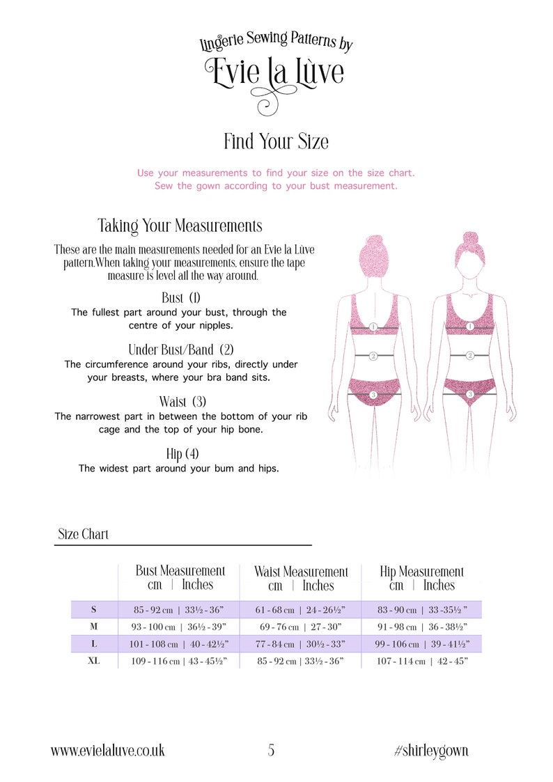 Shirley Gown Lingerie Sewing Pattern - PDF Instant Download - Evie La ...