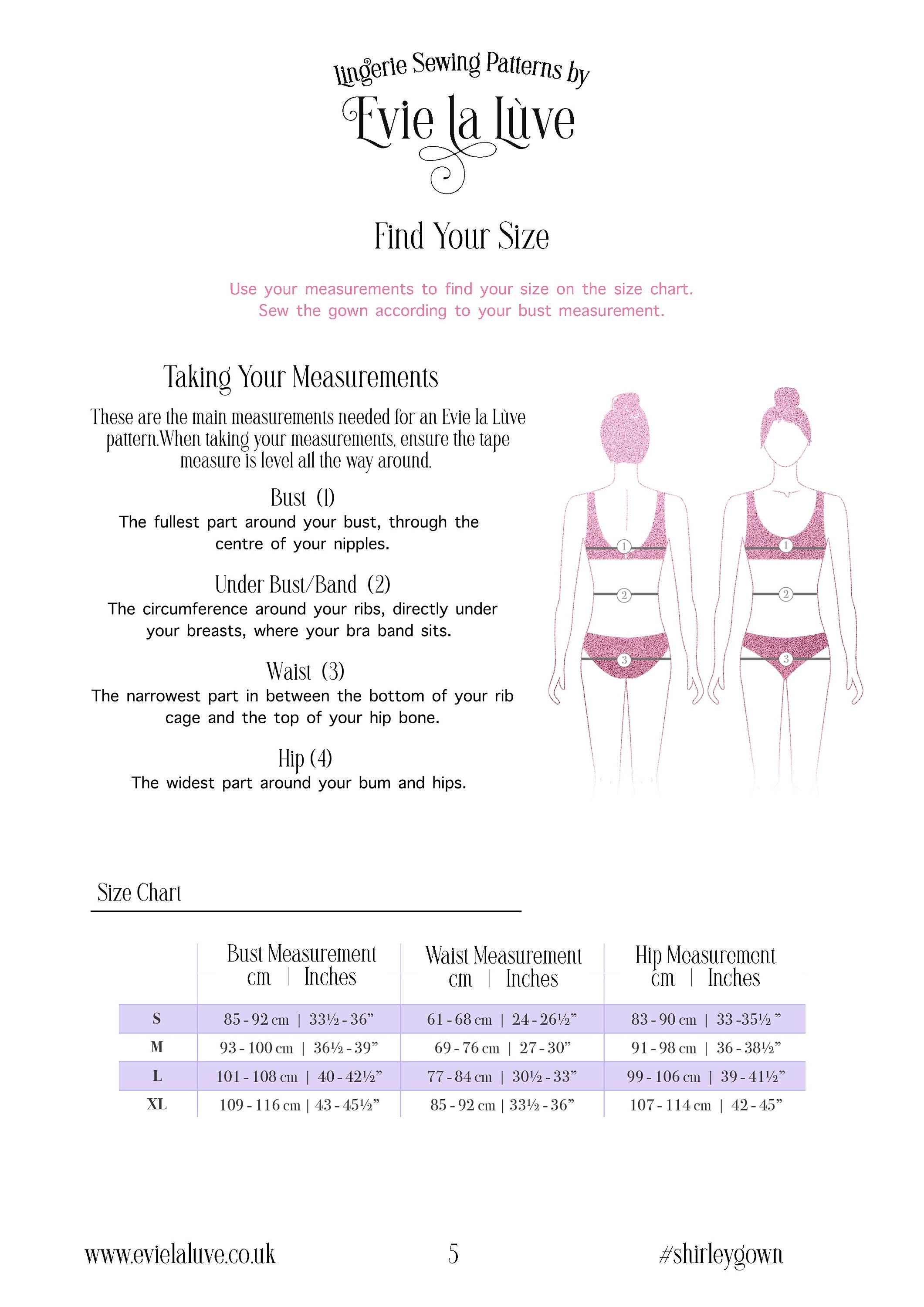 Shirley Gown Lingerie Sewing Pattern - PDF Instant Download - Evie La ...