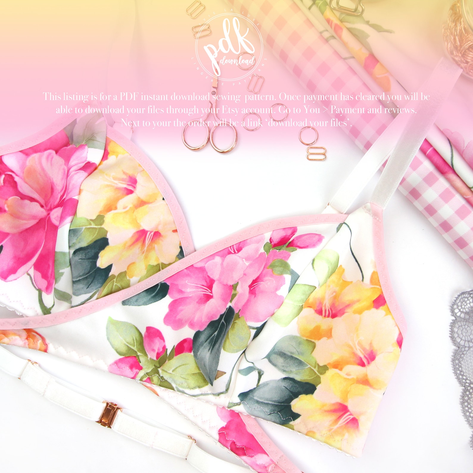 Willow Bra Lingerie Sewing Pattern PDF Instant Download - Etsy