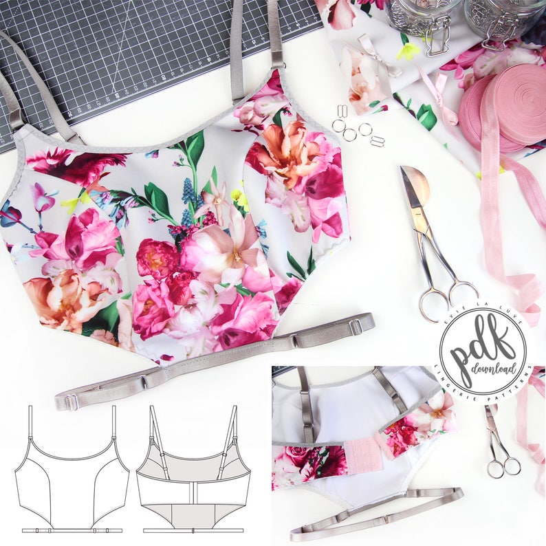 The Jamie Bralette Lingerie Sewing Pattern - PDF Instant Download ...