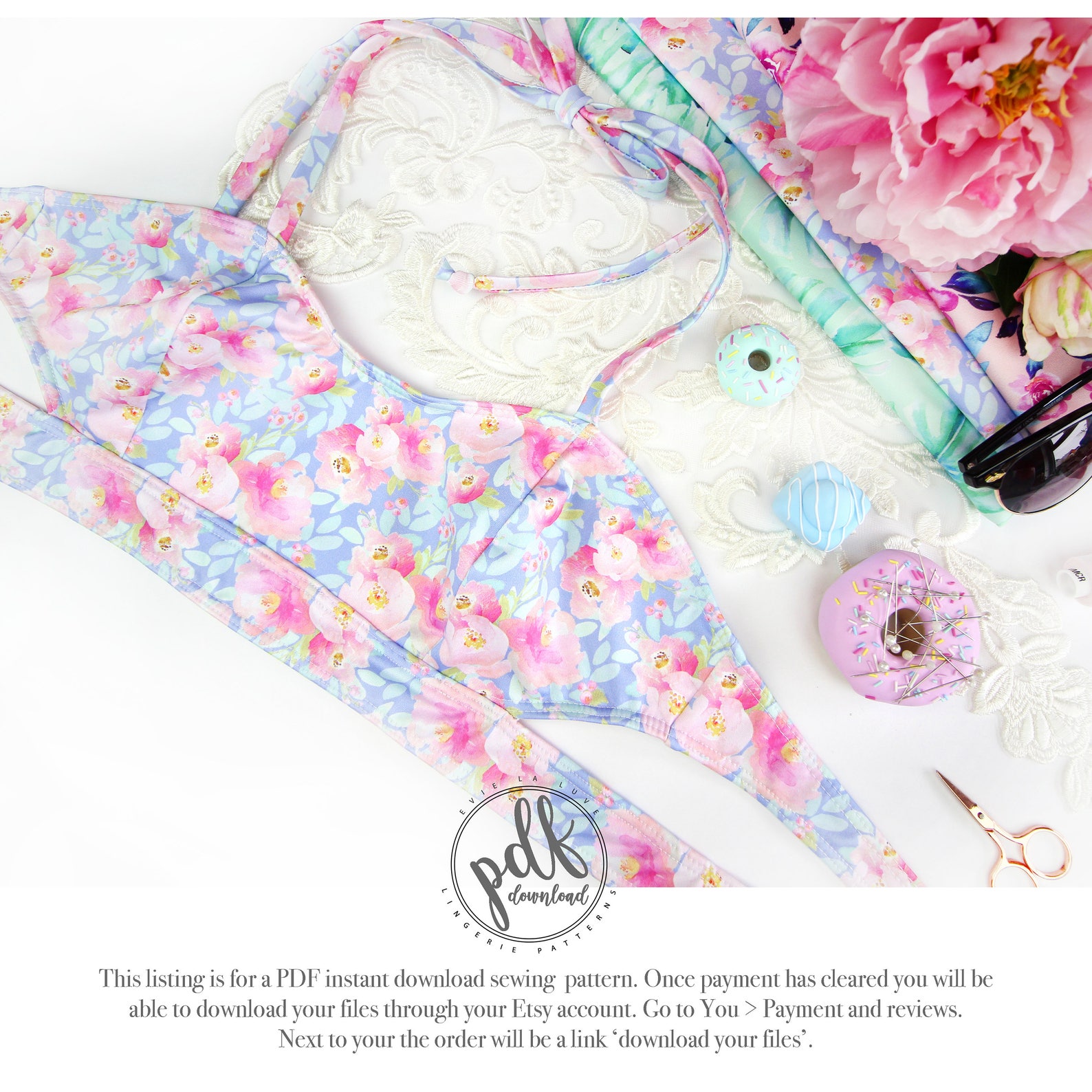 Mimi Bikini Swimwear Sewing pattern PDF Instant Download | Etsy