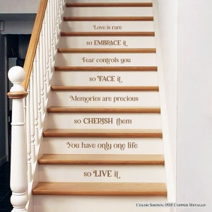 STAIR RISER Decal,love,fear,memories,life,stair Decal,vinyl Wall Decal ...