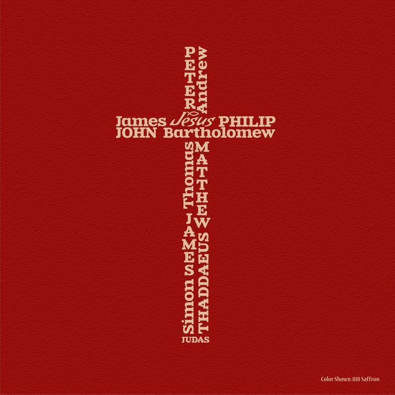 12 Apostles Cross, Christian Wall Art, Jesus Christ, Cross Decals ...