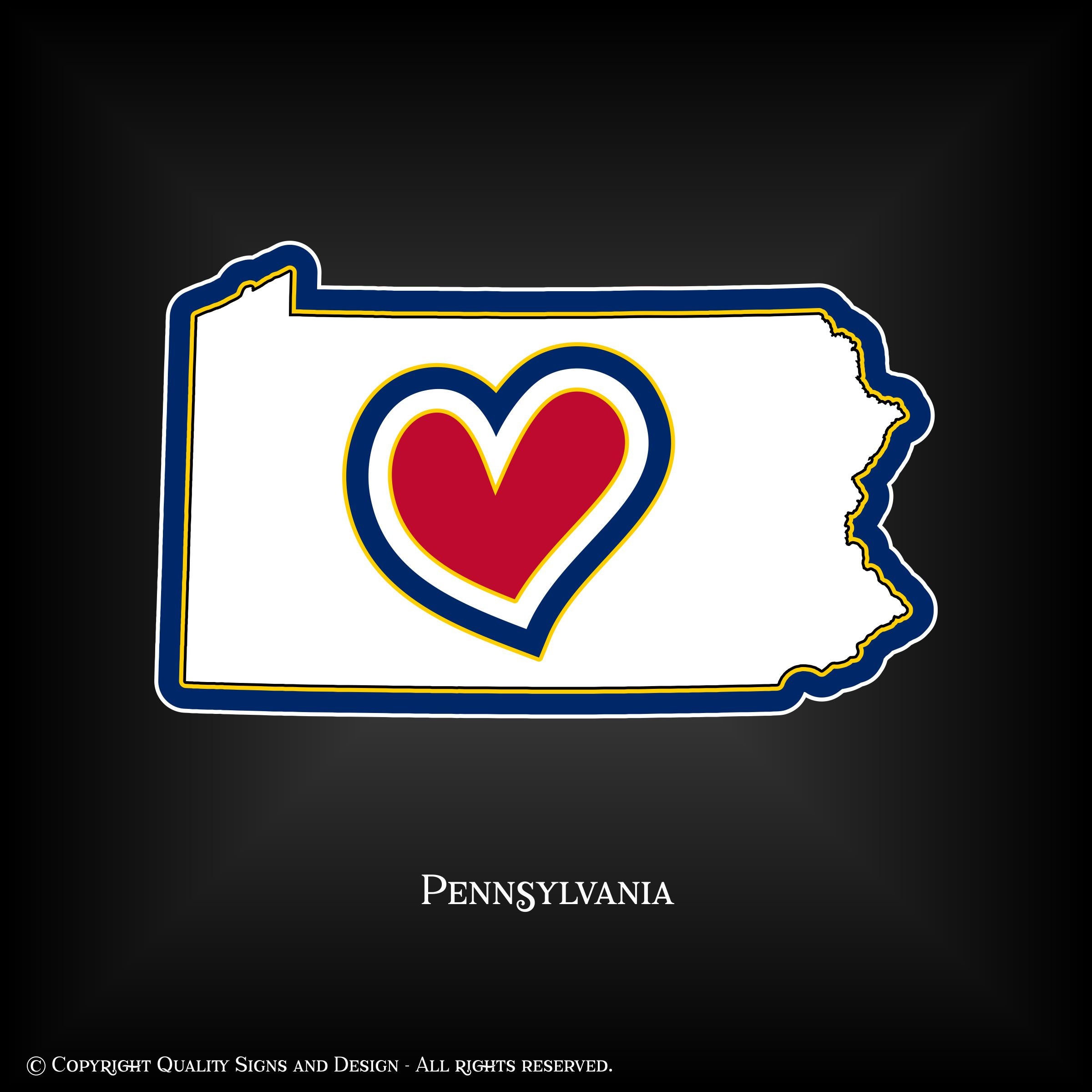 PENNSYLVANIA DECAL State Heart Truck Decals Rv Decal Car | Etsy