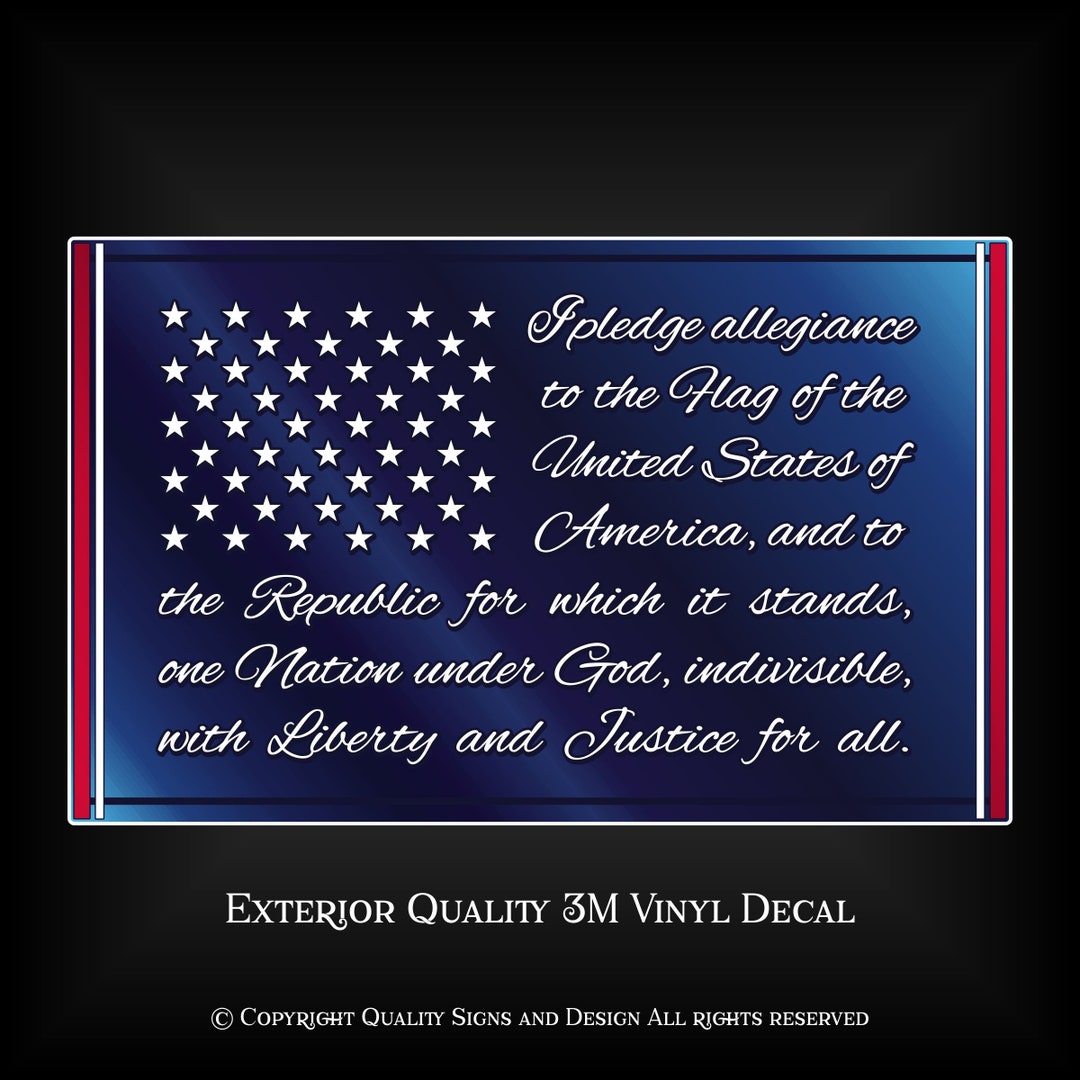 PLEDGE OF ALLEGIANCE,I Pledge Decal,flag Sticker,truck Decals,stars and ...