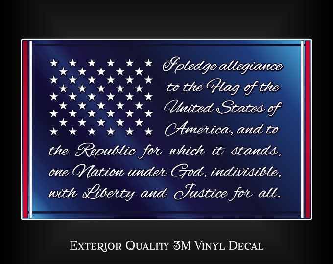 PLEDGE OF ALLEGIANCE,I Pledge Decal,flag Sticker,truck Decals,stars and ...