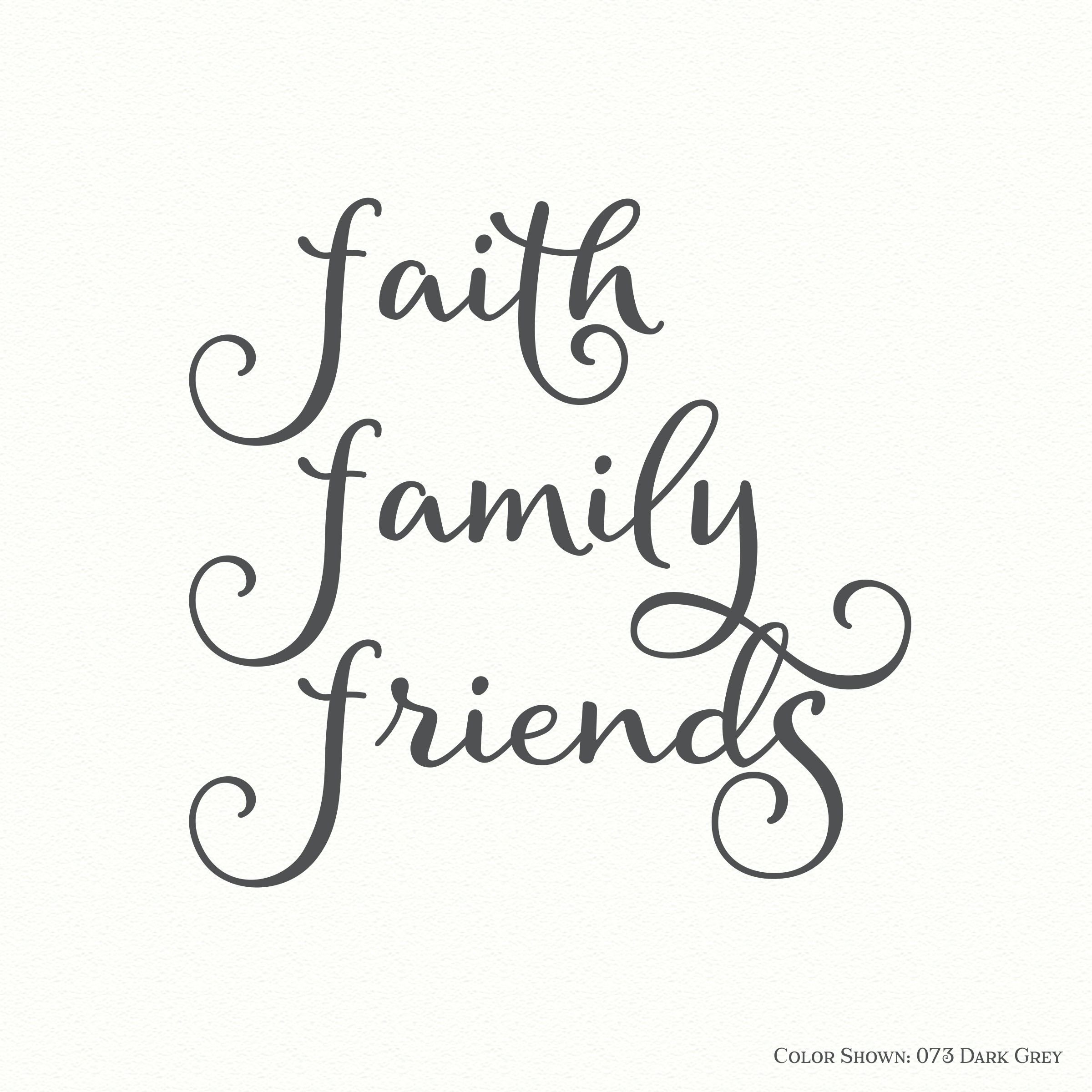 FAITH FAMILY Friends,religious Wall Decal,christian Wall Art,vinyl Wall ...