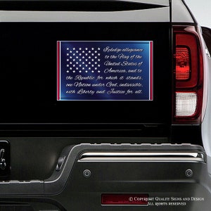 PLEDGE OF ALLEGIANCE,I Pledge Decal,flag Sticker,truck Decals,stars and ...