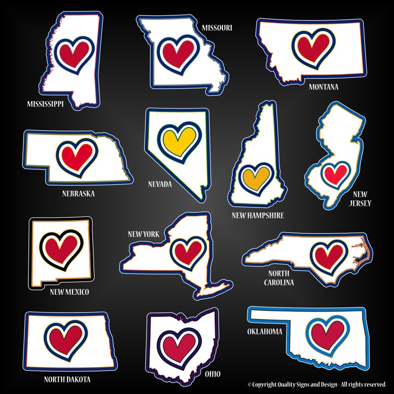 Love Your State, Heart, Vehicle Decals, Truck Decals, Car Decals ...