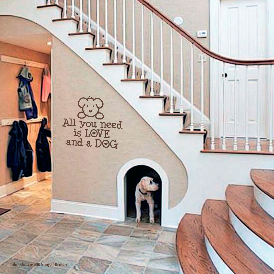 All You Need is LOVE and a DOG, Pet Wall Art, Wall Quote Decal, Vinyl ...