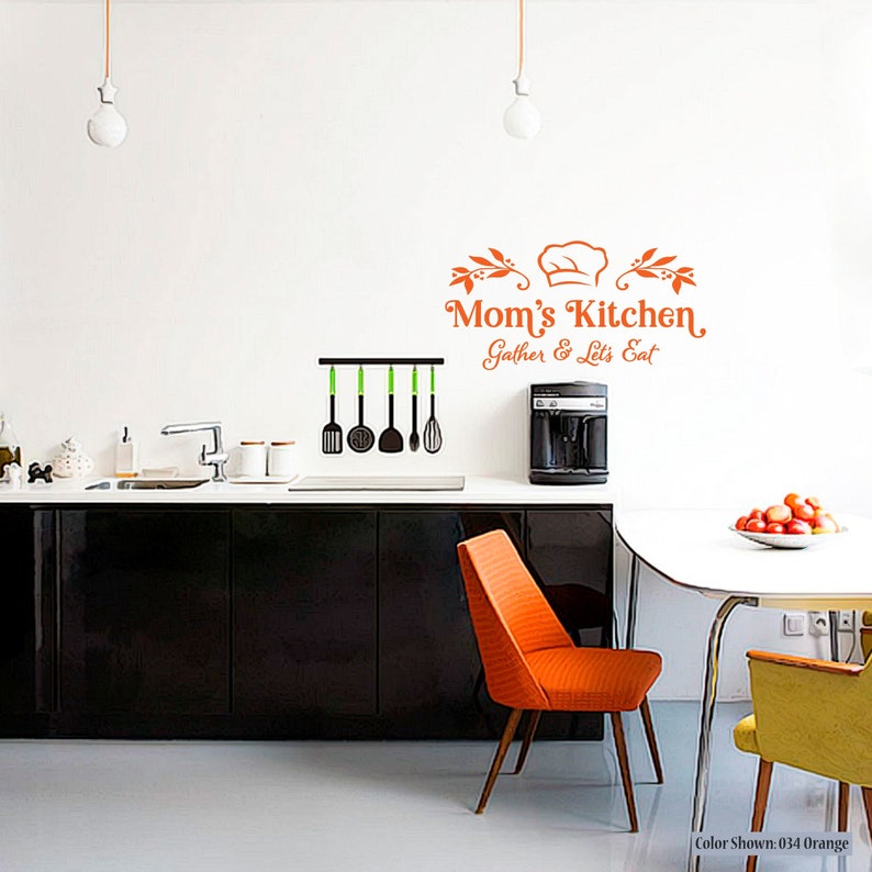 MOM'S KITCHEN, Kitchen Decals, Vinyl Wall Decals, Gather, Let's Eat ...