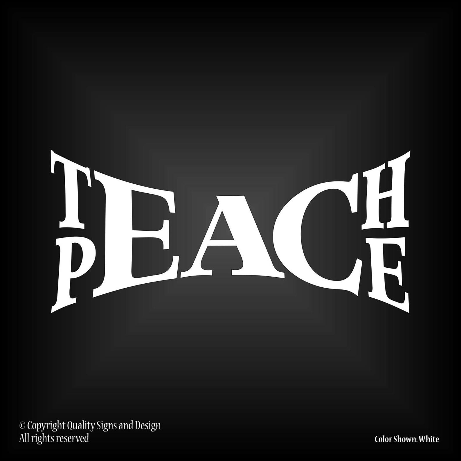 TEACH PEACE, Vehicle Decals, Truck Decals, Car Decals, Laptop Decal ...
