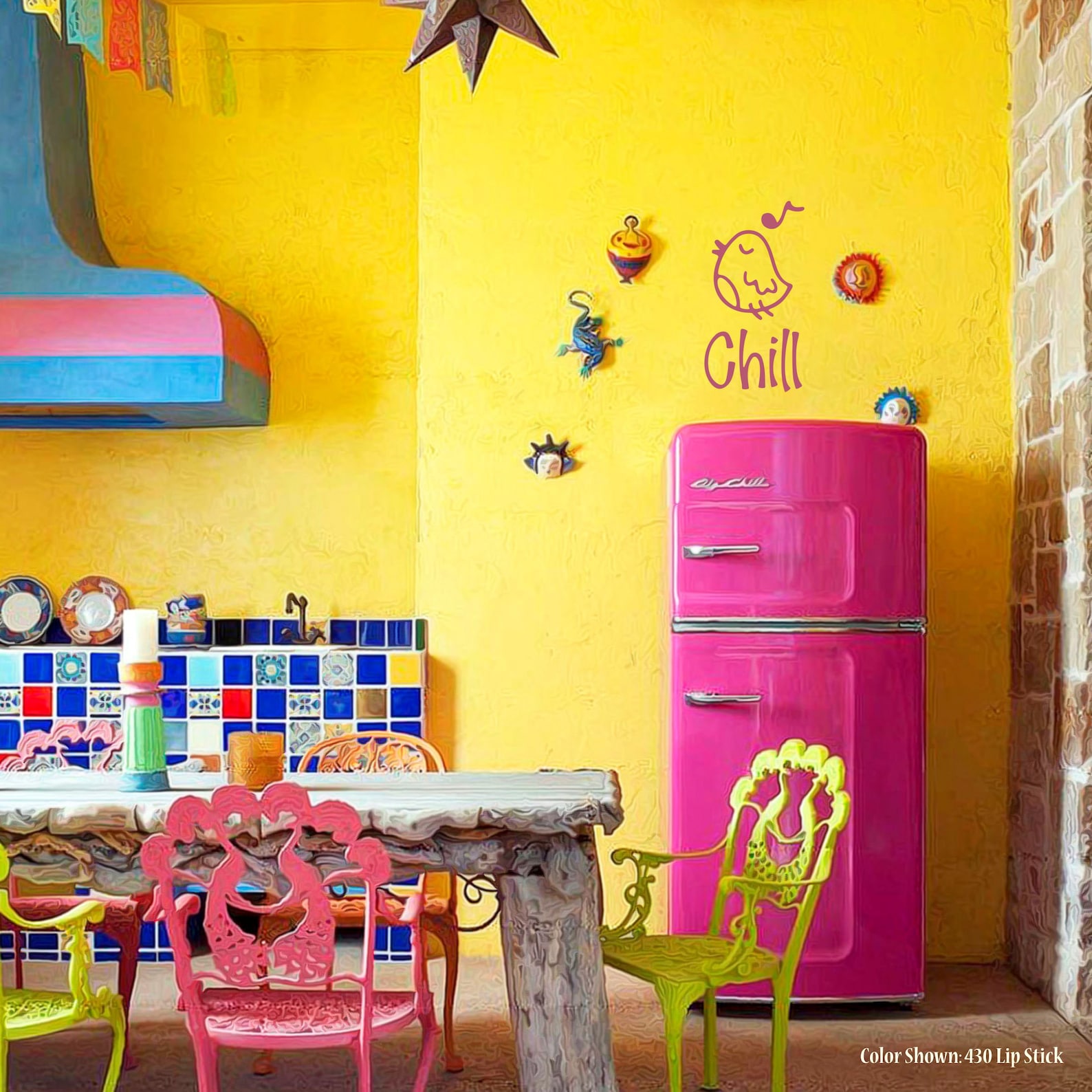 CHILL Bird Art Vinyl Wall Quotes Family Wall Decal Vinyl - Etsy