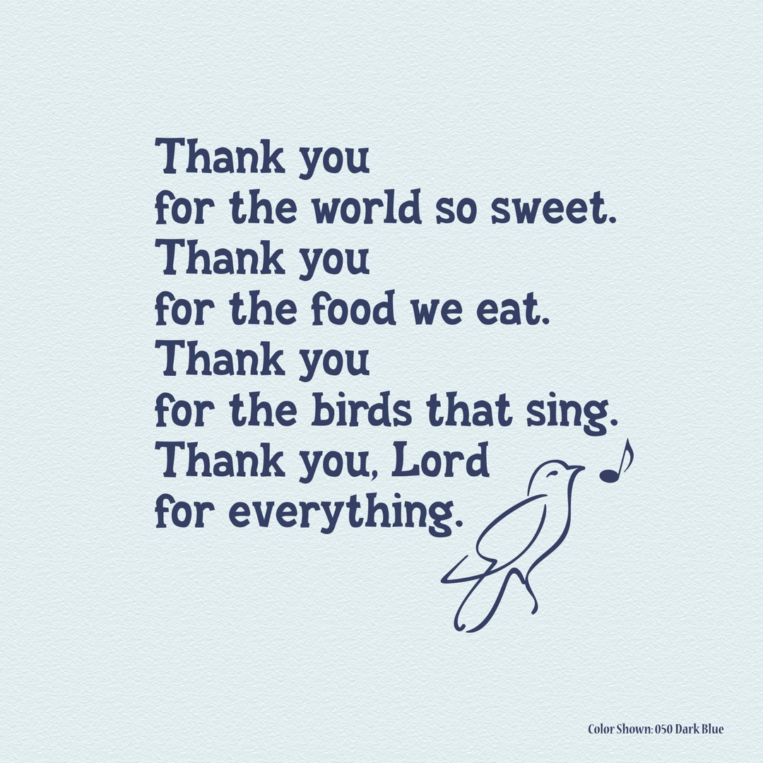 Thank You for the World so Sweet, Vinyl Wall Quotes, Wall Quote Decal ...