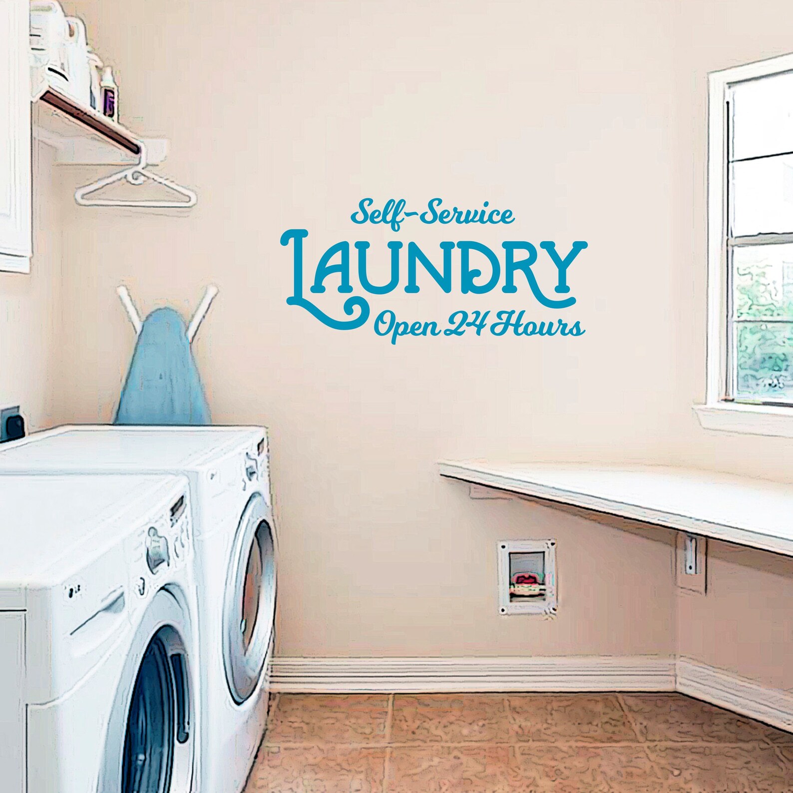 LAUNDRY, Laundry Decal, Vinyl Letters, Vinyl Wall Quotes, Wall Quote ...