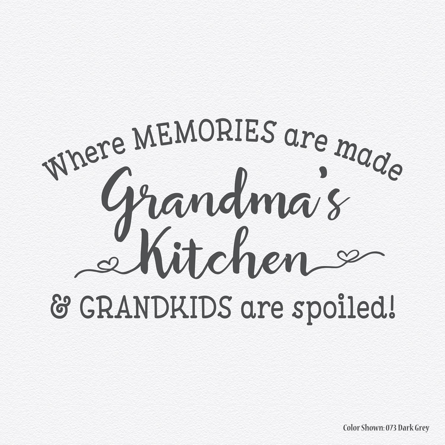 GRANDMA'S KITCHEN, Wall Quote Decal, Kitchen Decals, Family Wall Decal ...