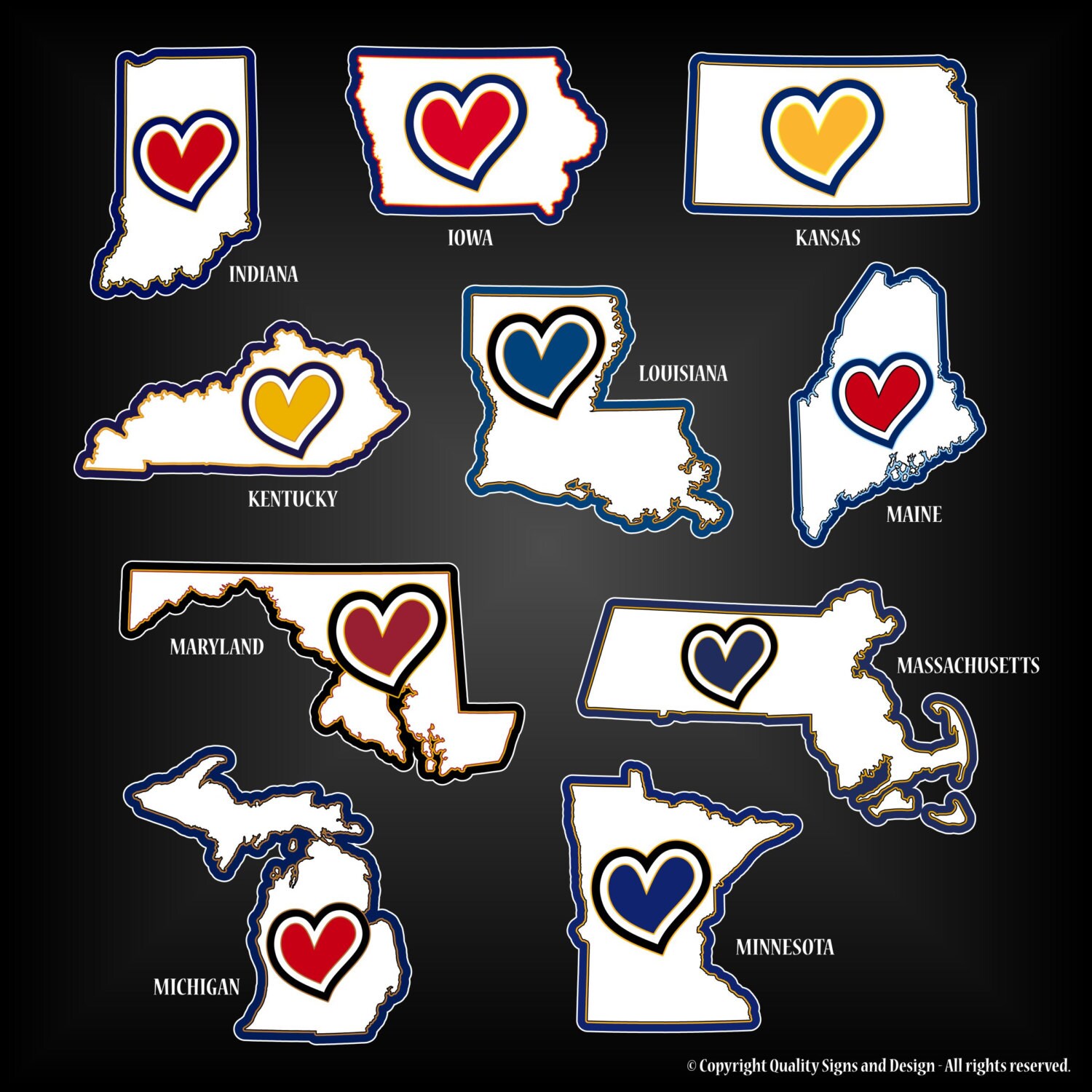 Love Your State, Heart, Vehicle Decals, Truck Decals, Car Decals ...
