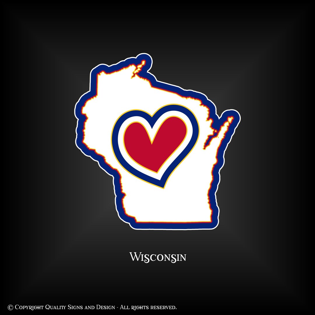 WISCONSIN CAR DECAL, State Heart, Truck Decals, Rv Decal, Car Decal ...