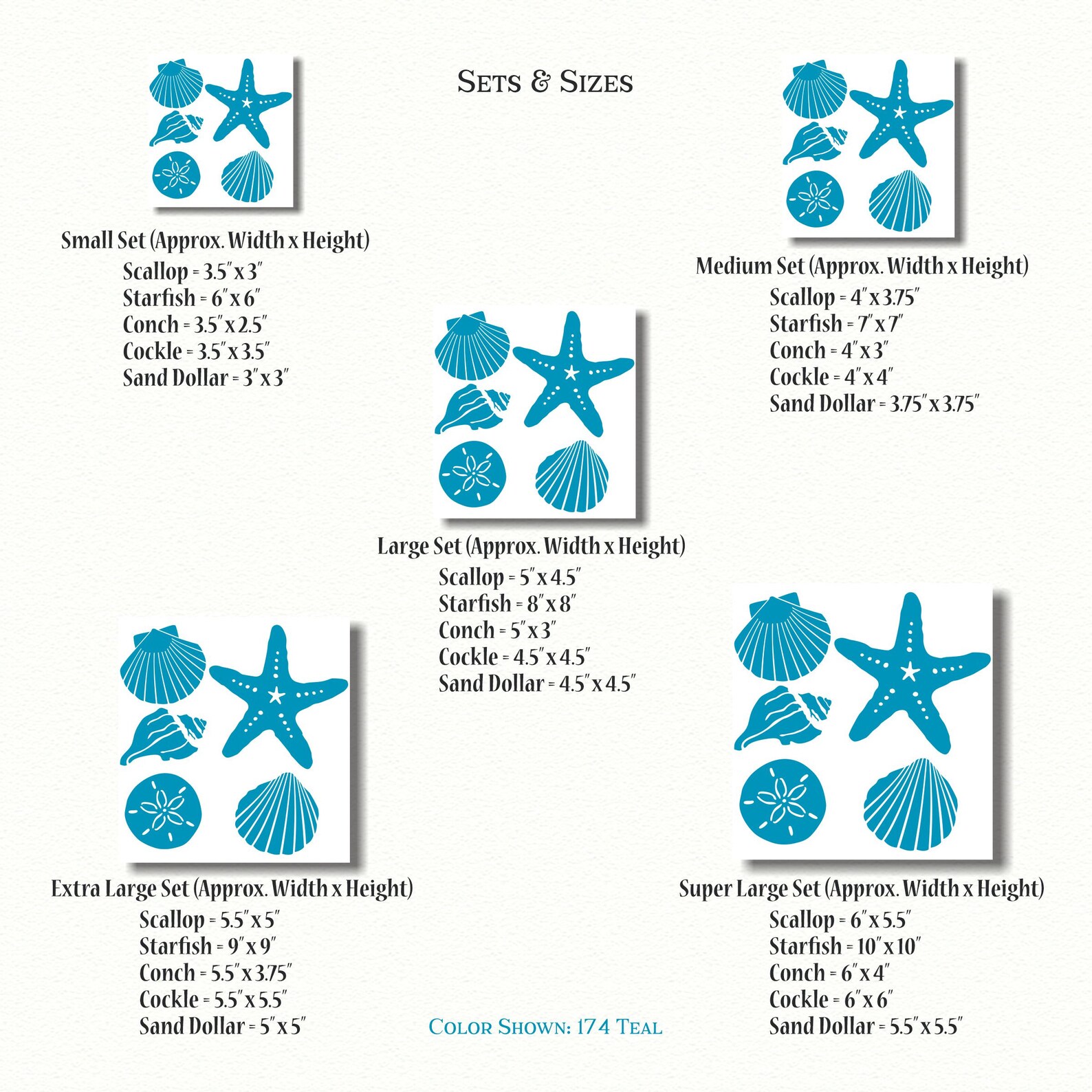 SEA SHELLS, Vinyl Wall Decals, Vinyl Wall Quotes, Family Wall Decal ...