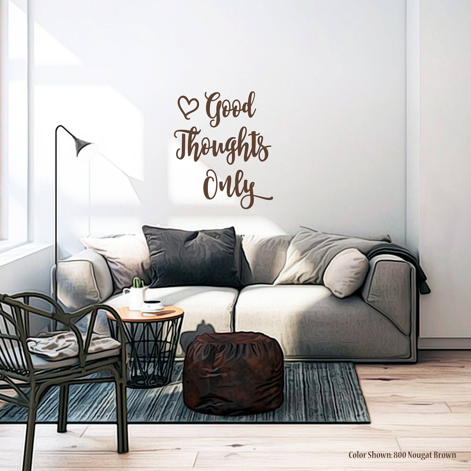 GOOD THOUGHTS ONLY, Wall Quote Decal, Vinyl Wall Quotes, Vinyl Wall ...