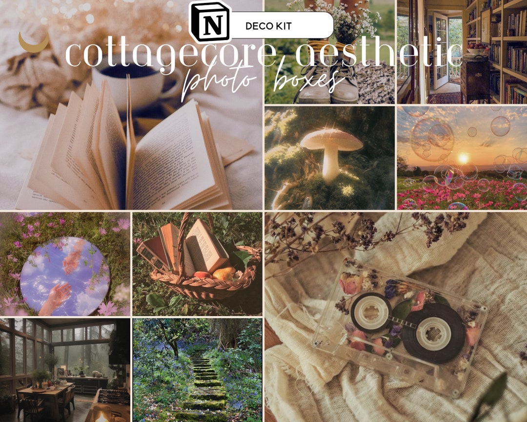 Cottagecore Aesthetic Notion Bundle + Free Notion Template | Cottage ...
