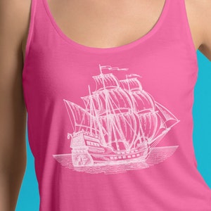 Pirate Ship Shirt - Sailing Boat Tank Top - Hipster Hand Drawn Old Ship ...