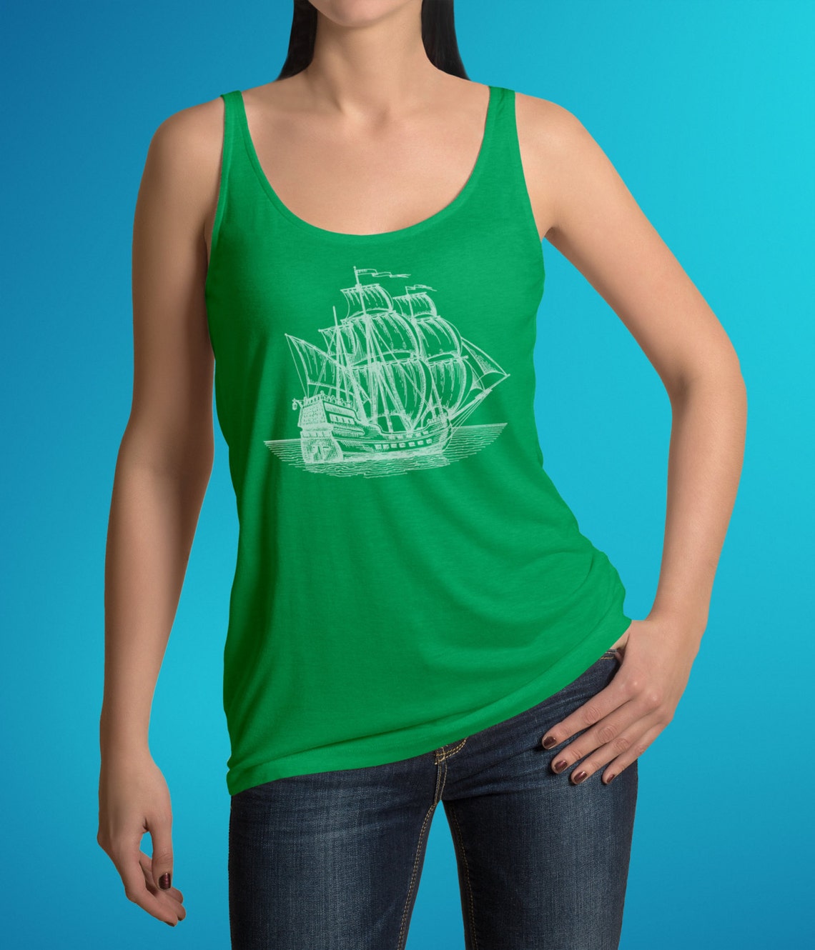 Pirate Ship Shirt Sailing Boat Tank Top Hipster Hand Drawn - Etsy