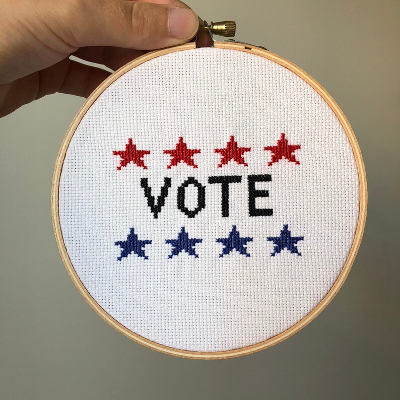 Instant Download of PDF Cross Stitch Pattern for VOTE With - Etsy
