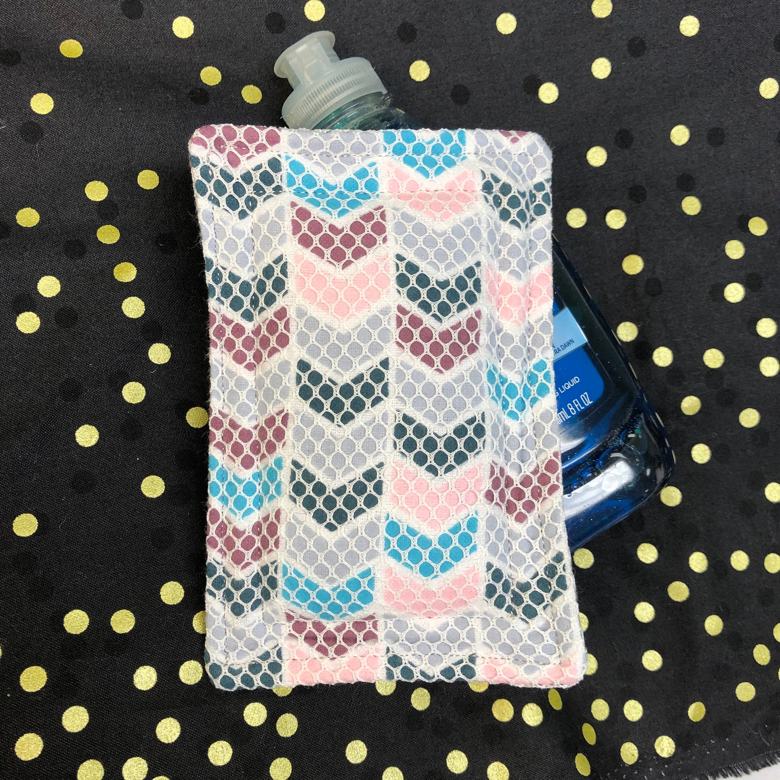 Reusable Kitchen Sponge With Scrubber & Chevron Design on Both | Etsy