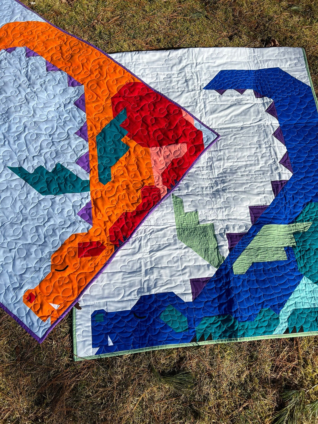 Design Your Own Dragon Baby Quilt Sweet Sleeping Reptile Blanket ...