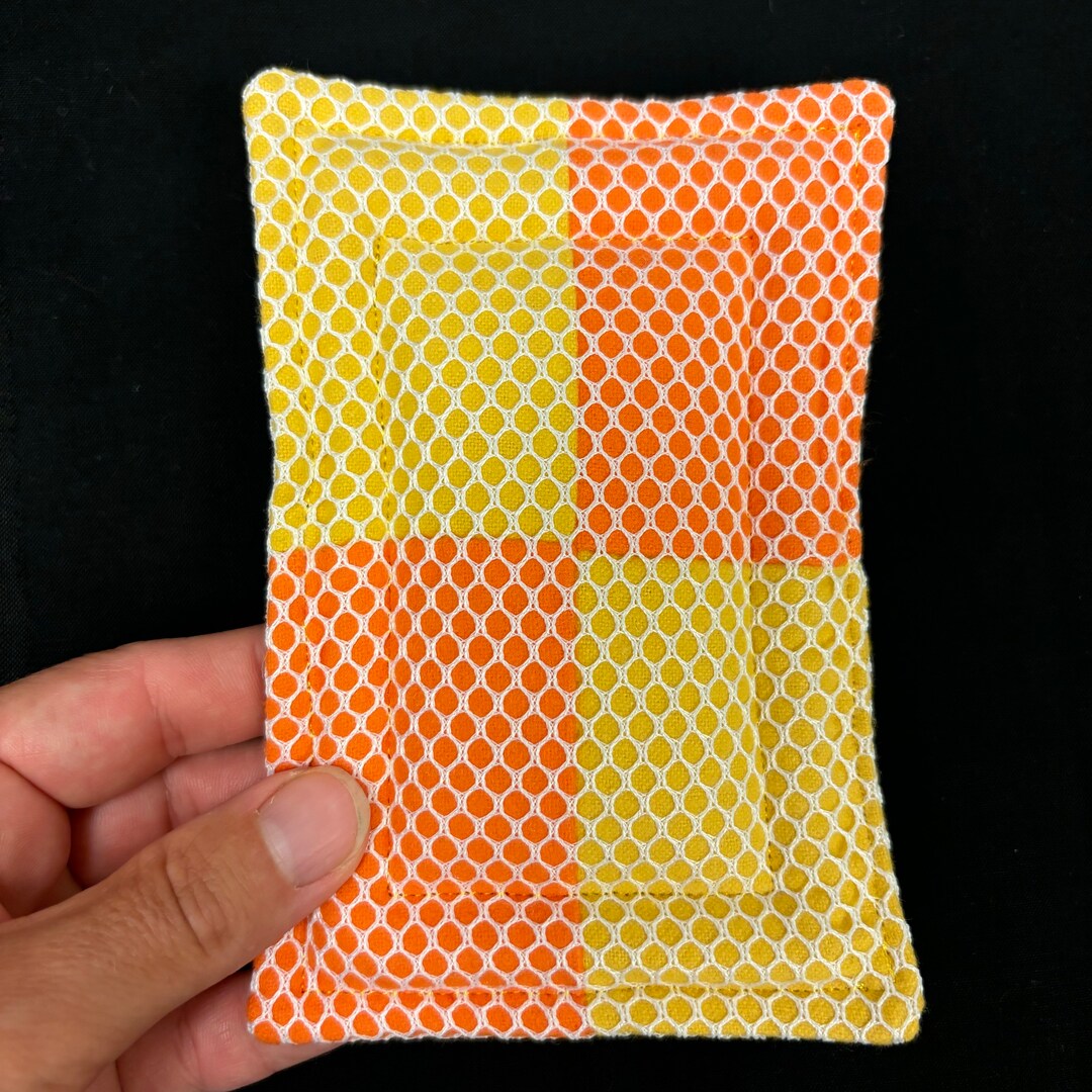 Patchwork Reusable Kitchen Sponge / Double Sided Yellow and Orange ...