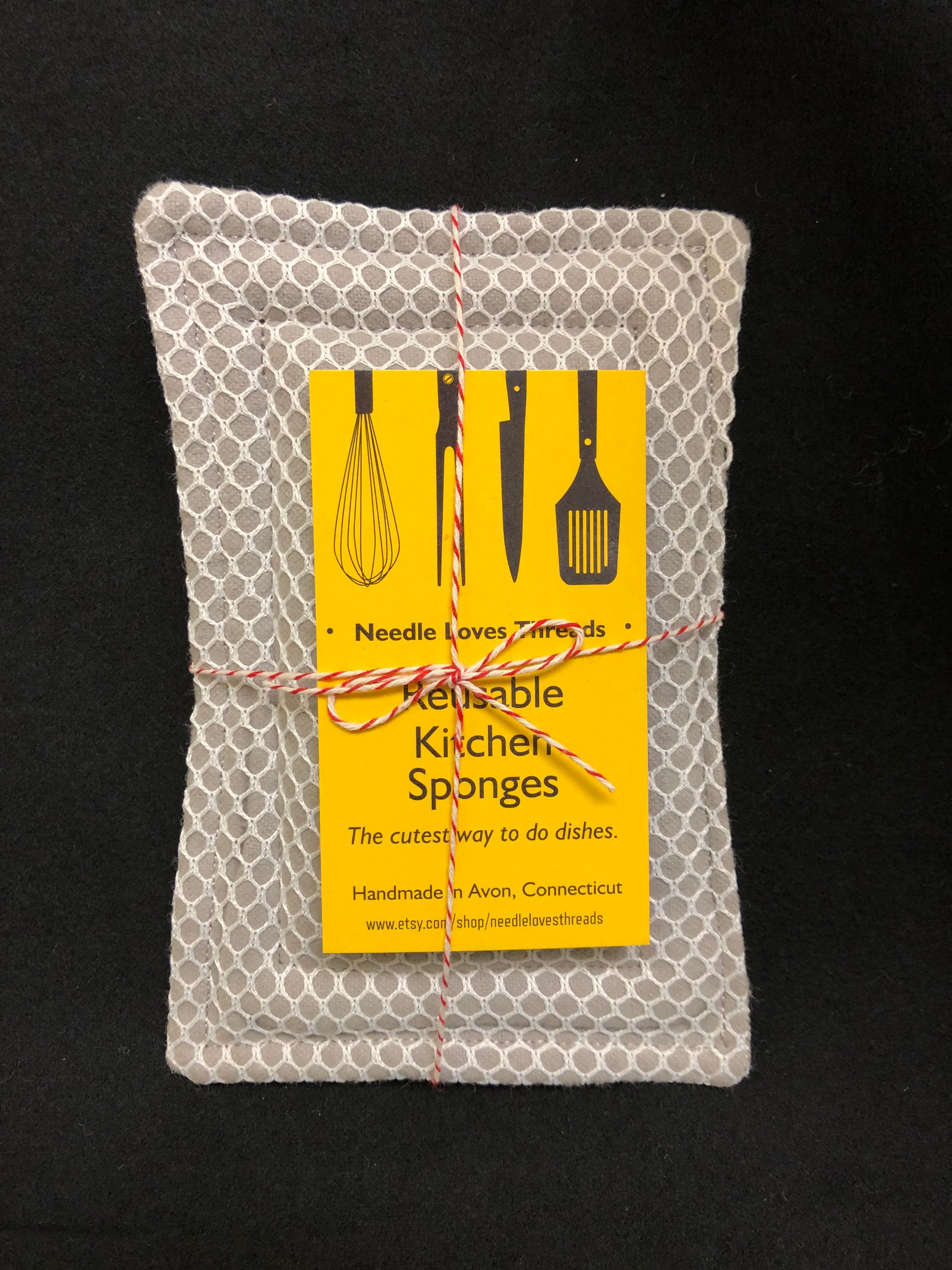 Reusable Kitchen Sponge With Scrubber & Chevron Design on Both | Etsy