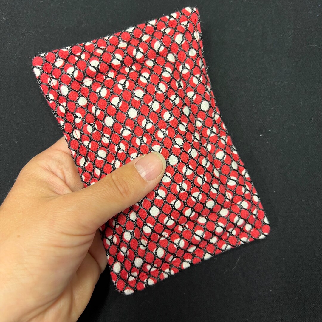 Polka Dot Reusable Kitchen Sponge / Cotton Flannel Machine Washable and ...