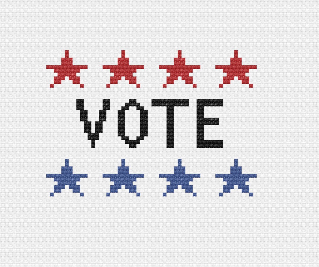Instant Download of PDF Cross Stitch Pattern for VOTE With - Etsy