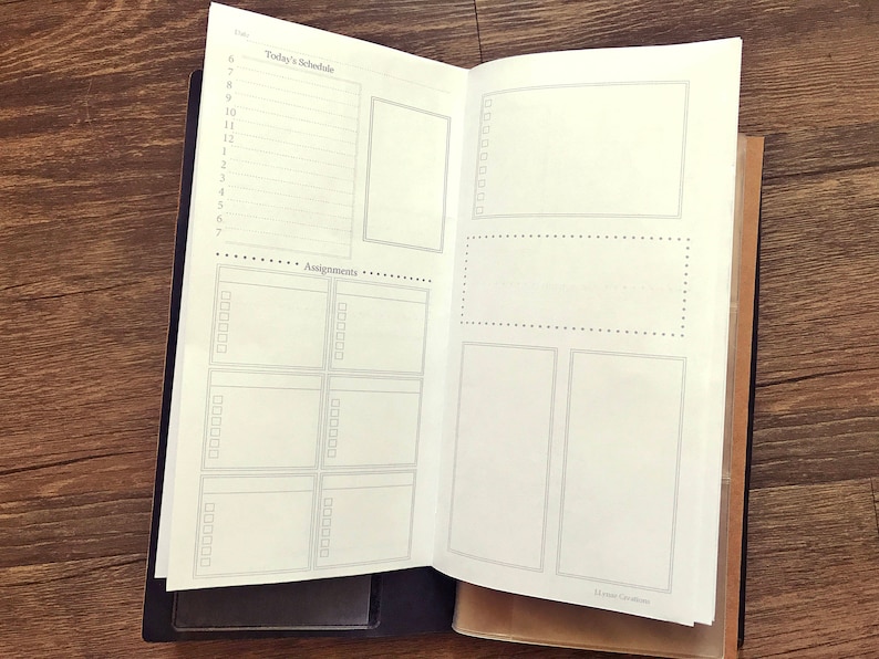 Travelers Notebook Planner Daily Booklet - Schedule - Student - Fitness ...