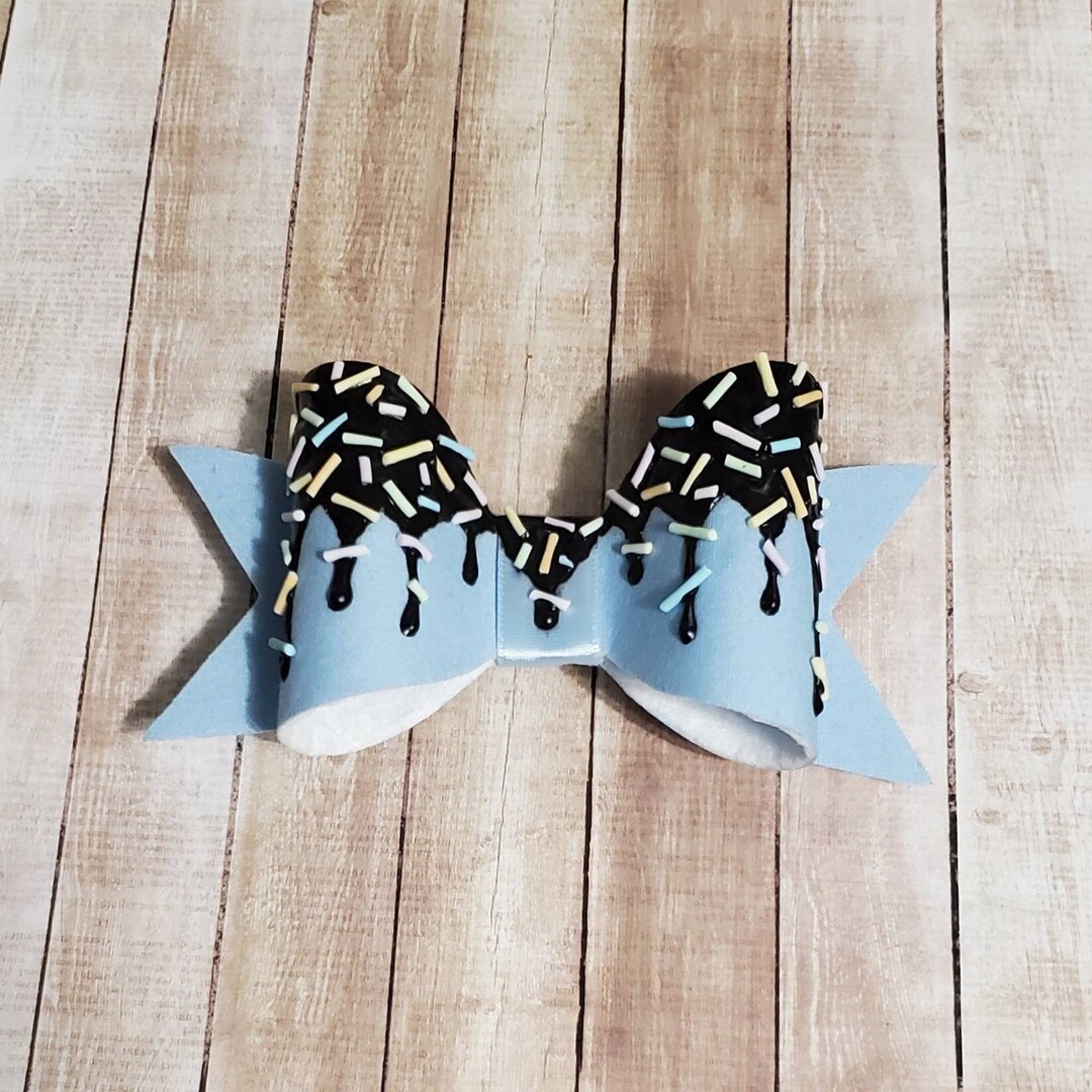Pastel Goth Rainbow Sprinkle Drip Slime Bow Hair Clip - Etsy