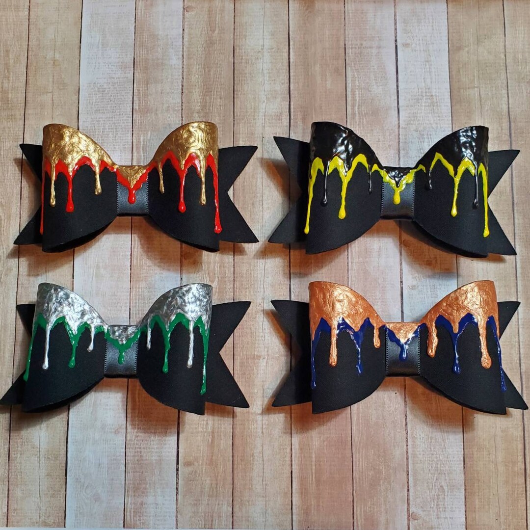 Wizard House Drippy Sorting Bows, Slime Nerdy Style Accessory - Etsy