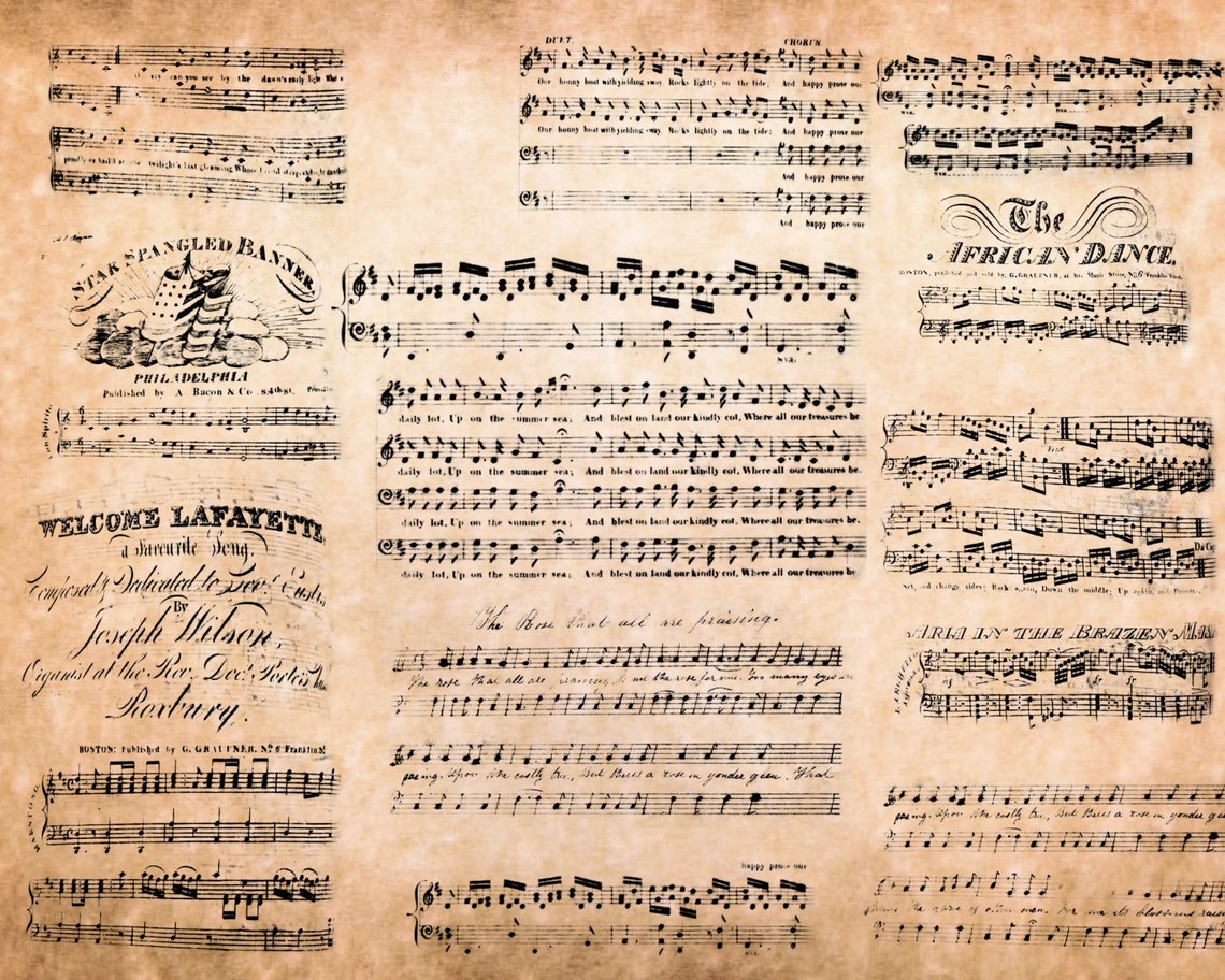28 Procreate Antique Music Sheet Vintage Music Procreate - Etsy