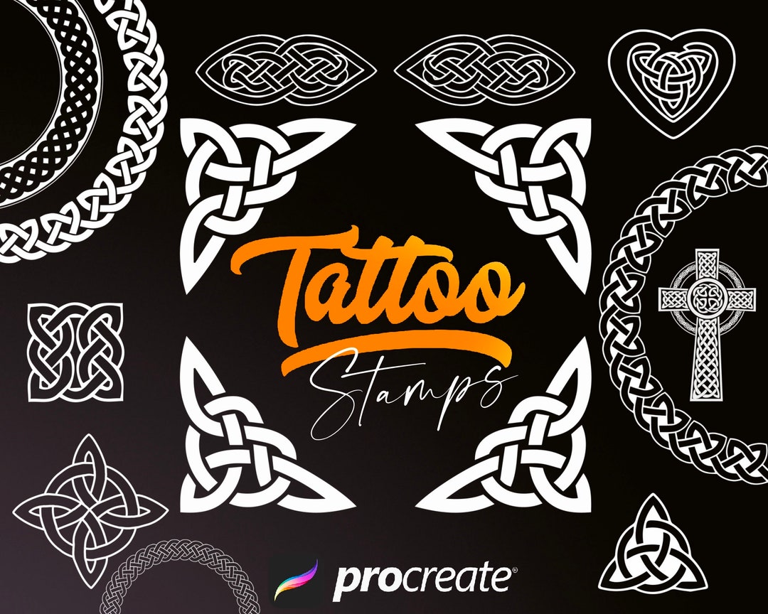 100 Procreate Celtic Stamps, Viking Tattoo Stamps, Nordic Celtic Symbols, Tattoo Stamps for ...