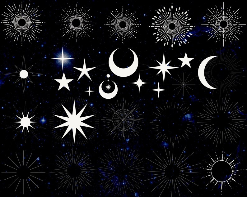 Procreate 150 Moon and Stars Stamps Set Zodiac Tattoo - Etsy