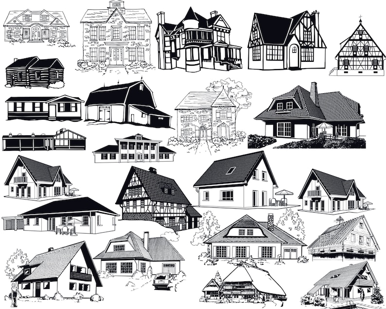 160 Procreate Houses Scene Stamps Procreate House Landscape - Etsy