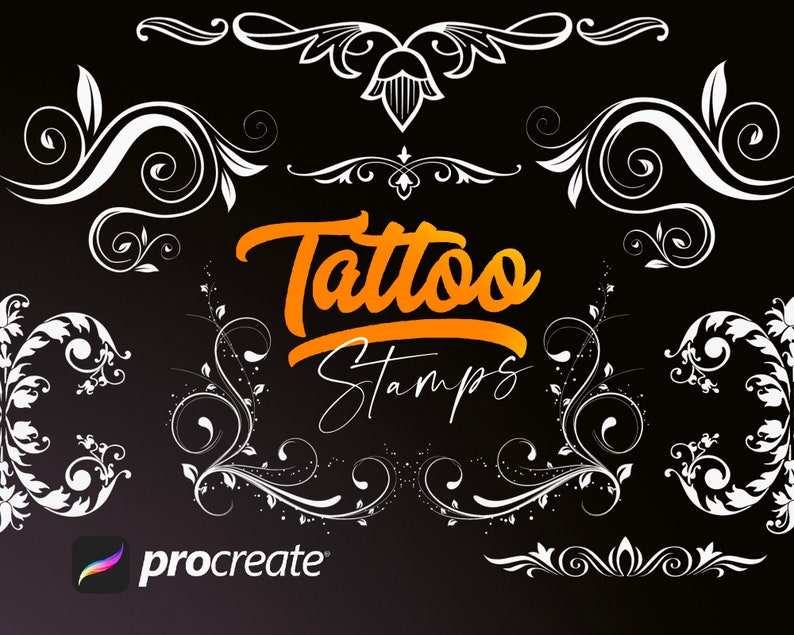 100 Procreate Tattoo Pack With Filligree Ornaments 100 - Etsy
