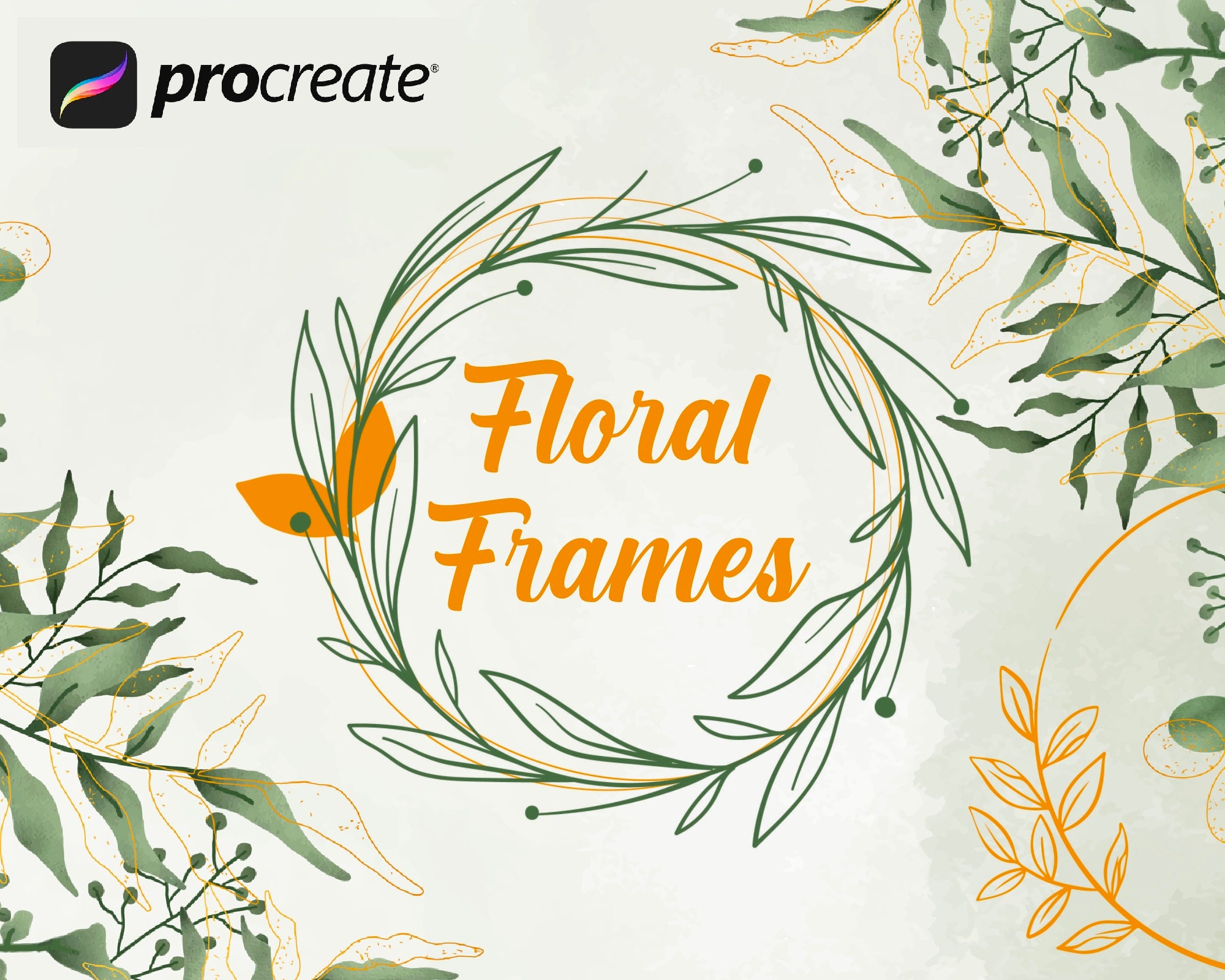 Procreate Floral Frame Stamps Procreate Wreath Stamps - Etsy