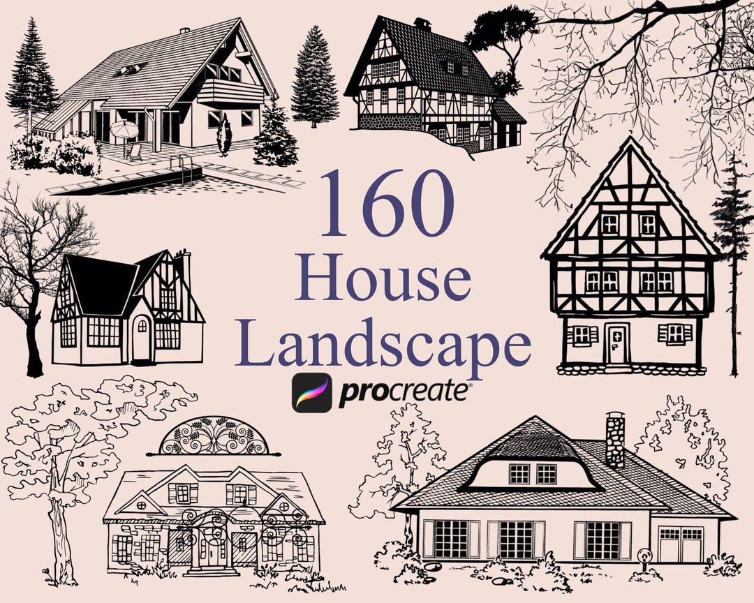 160 Procreate Houses Brushset, Procreate House Stamps, Houses Procreate ...