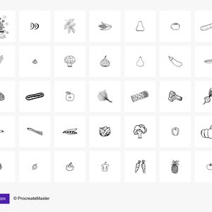 Procreate Food Brushes ,food Doodle Stamps, Food Stamps, Procreate ...