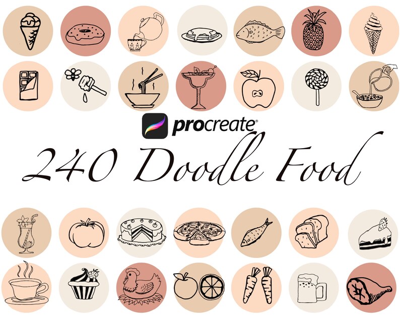 Procreate Food Brushes food Doodle Stamps Food Stamps - Etsy
