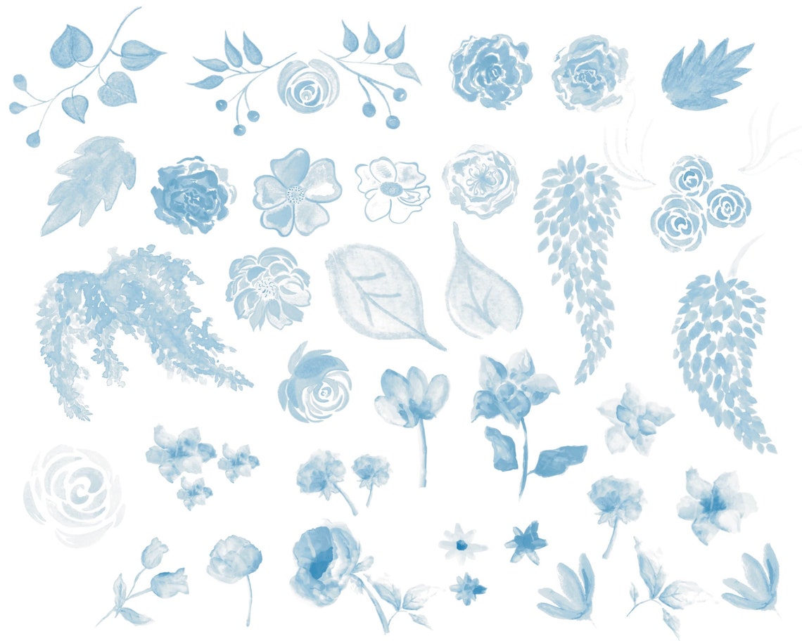100 Watercolor Flowers for Procreate Watercolor Brush Set for - Etsy