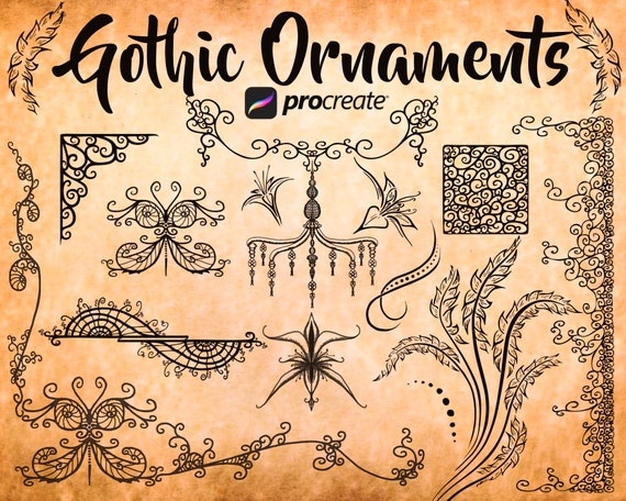 110 Procreate Gothic Stamps Pack Gothic Ornaments Stamps - Etsy