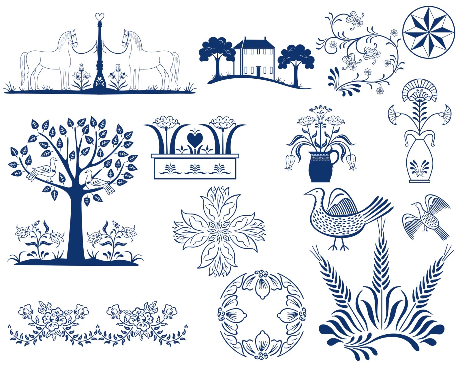 150 Procreate Folk Decor Stamps Procreate Wreaths Stamps | Etsy